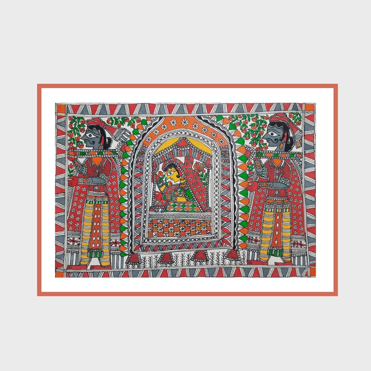 Hand Painted Traditional Doli Kahar Madhubani Painting – Craftvala