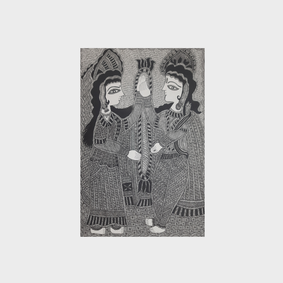 Traditional Ram Sita Swayamvar / Jaymal Madhubani Painting – Craftvala