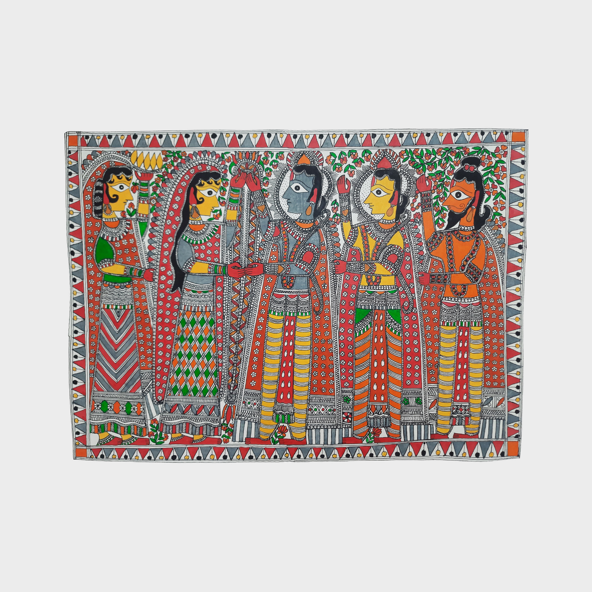 Traditional Ram Sita Swayamvar / Jaymal Madhubani Painting – Craftvala
